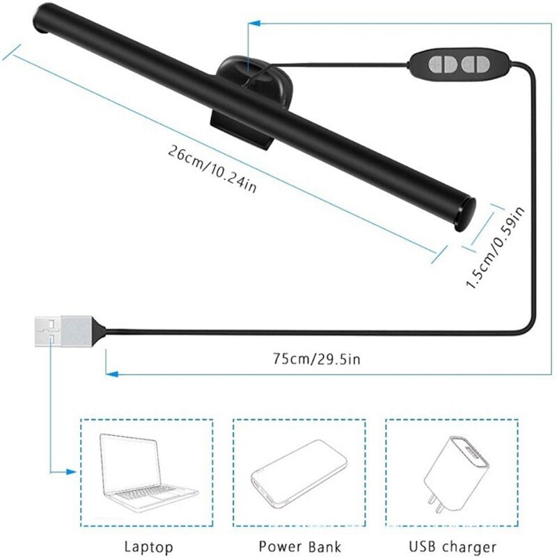 Lámpara de luz LED regulable para escritorio, barr... – Grandado