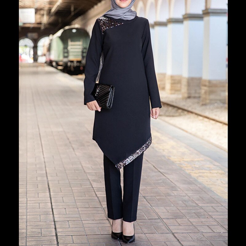 Aid Two Piece Muslim Sets Abaya Women Musulman Ens... – Grandado