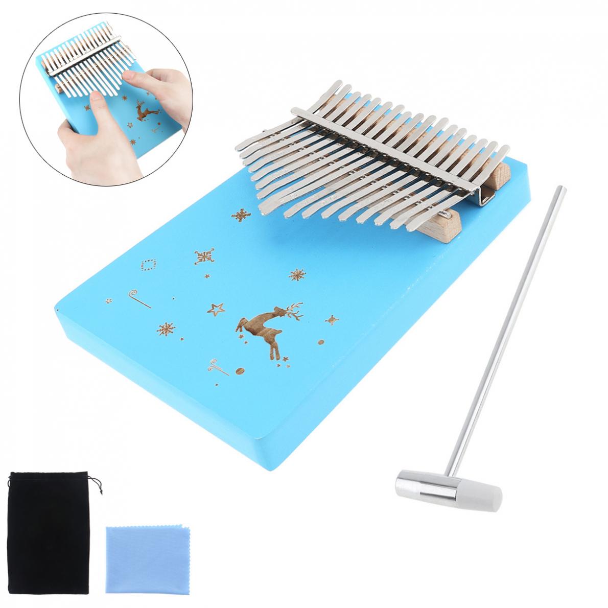 17 Keys Thumb Piano Kalimba Blue Reindeer Snow Pat... – Vicedeal