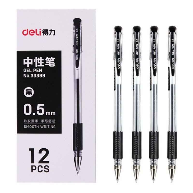 Deli 12 PCS Gel Pen Bullet Signature Pen Writing P... – Grandado