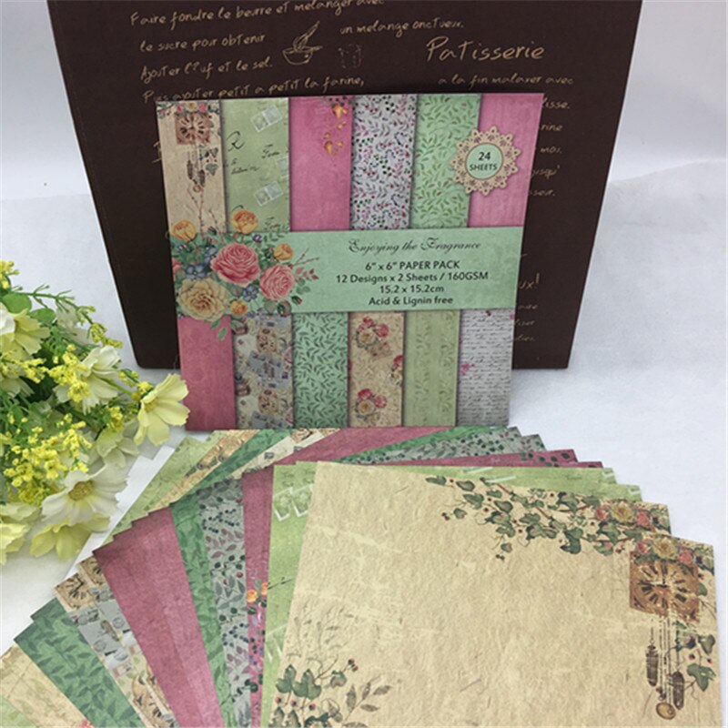 24 Sheets Scrapbooking Pads Paper Origami Art Back... – Vicedeal