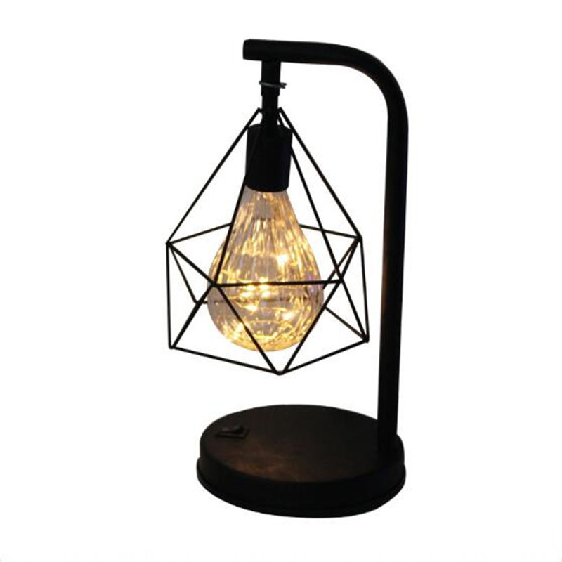 Vintage Iron Tafellamp Kleurrijke Koperdraad E27 B... – Grandado