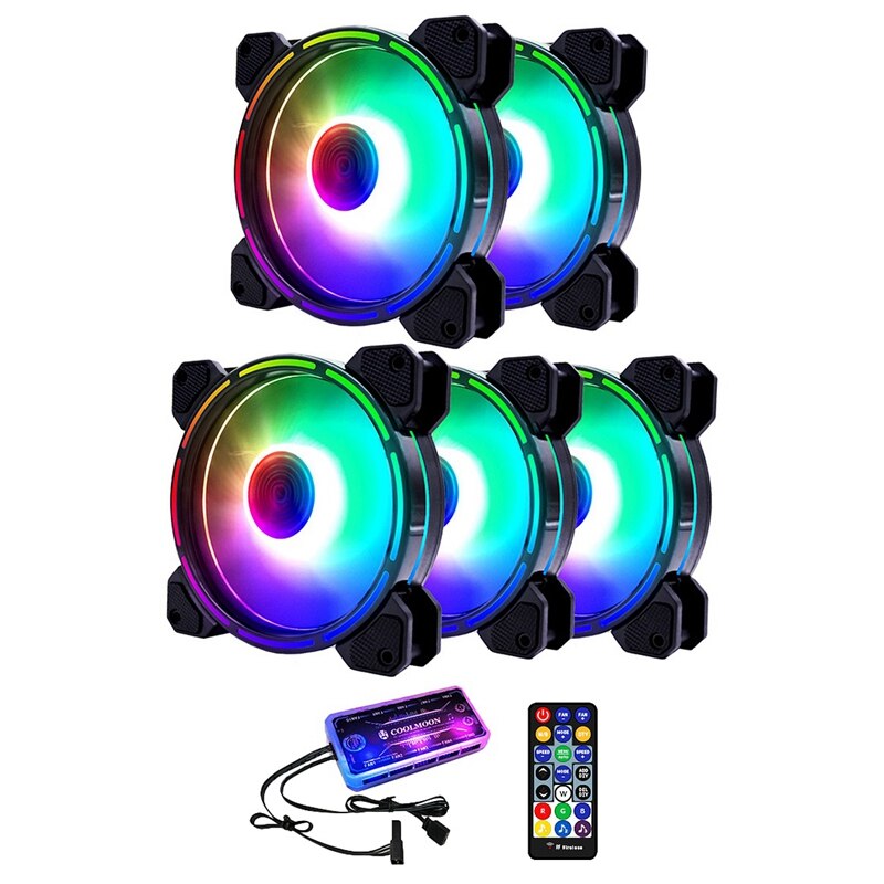 COOLMOON RGB Chassis Fan, 12cm Silent Internal and... – Vicedeal