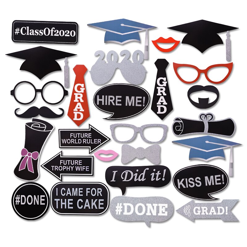 27pcs/set Graduation Photo Booth Props Congratulat... – Grandado