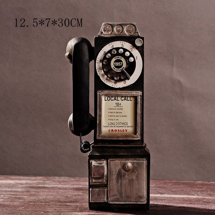 Figurines de téléphone rétro européen en résine, 3... – Grandado