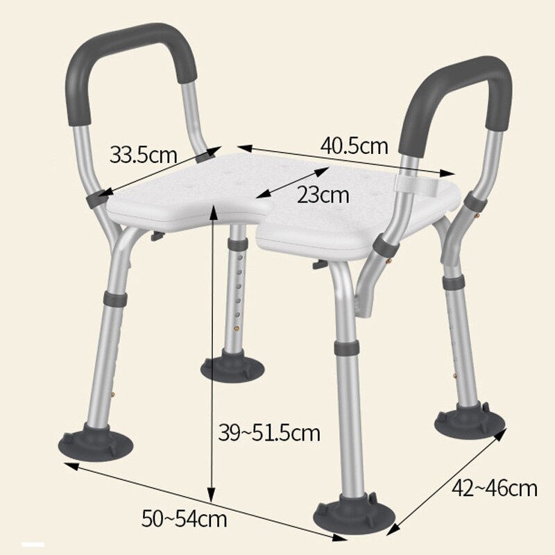Elderly Humanized U-Shape Seat Shower Chair Non Sl... – Grandado