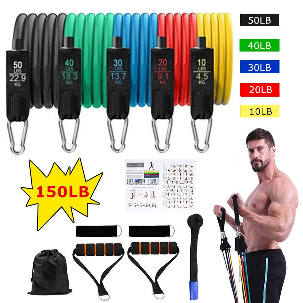 16Pcs Elastische Resistance Bands Sets Gum Fitness... – Vicedeal