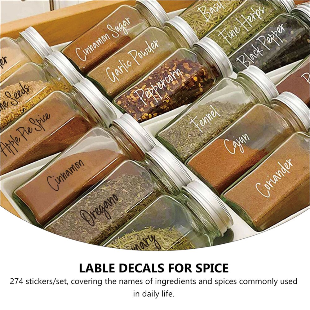 1 Set 274pcs Ingredients Name Label Decals Spice L... – Grandado