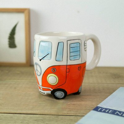 British Hand-painted Ceramic Cup Cartoon Bus Cup P... – Grandado