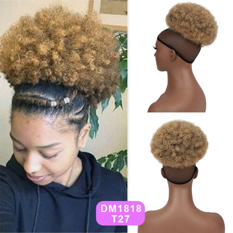 BEAUTY PROS High Puff Afro Curly Wig Ponytail Draw... – Grandado