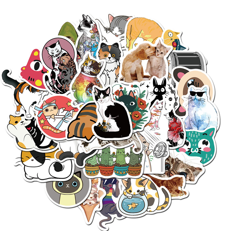 50 Stuks Leuke Katten Animal Graffiti Sticker Geme... – Grandado