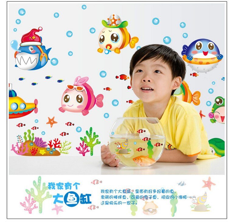 Onderwater Wereld Cartoon Baby Vis Muurstickers Vo... – Vicedeal