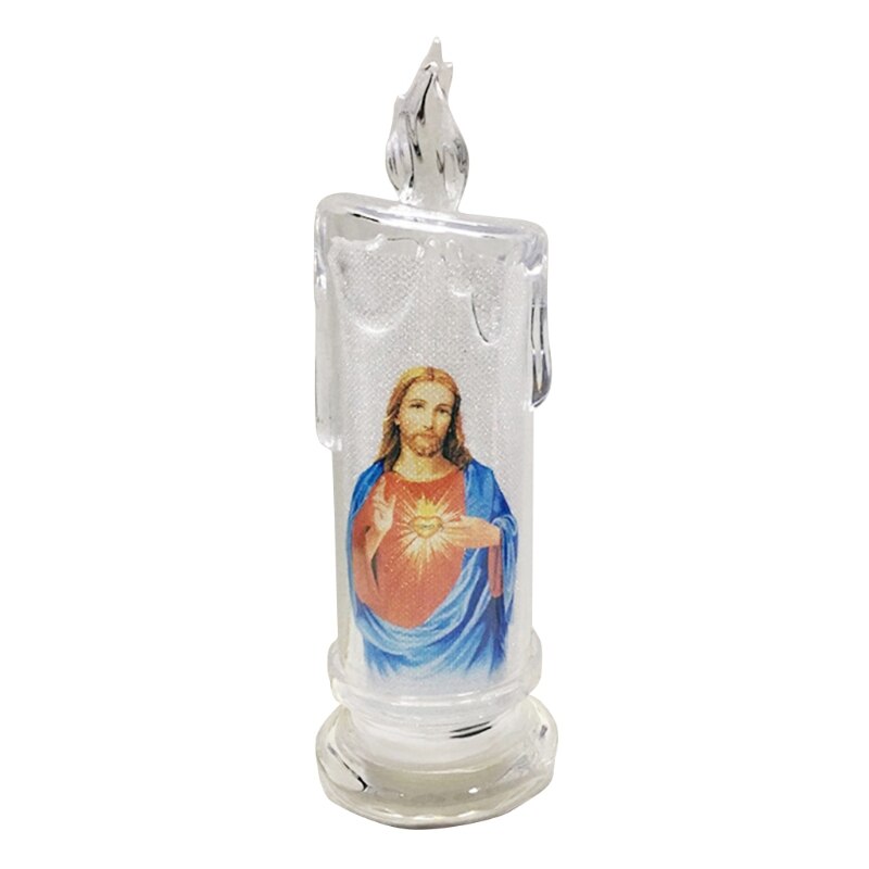 Jesus Candle Lamp Led Christ Tealight Pillar Light... – Vicedeal