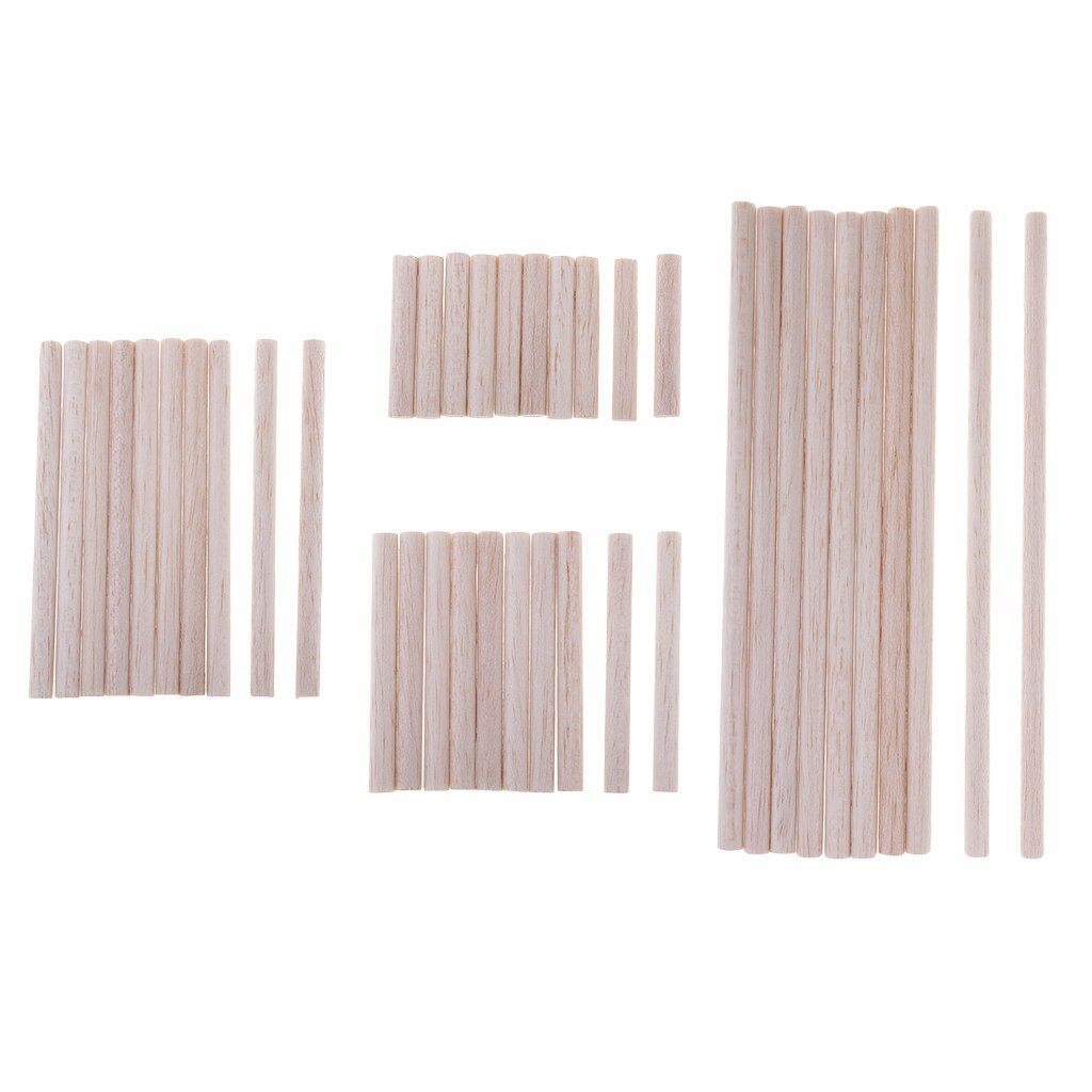 10x Round Natural Balsa Wood Wooden Sticks Dowel R... – Grandado