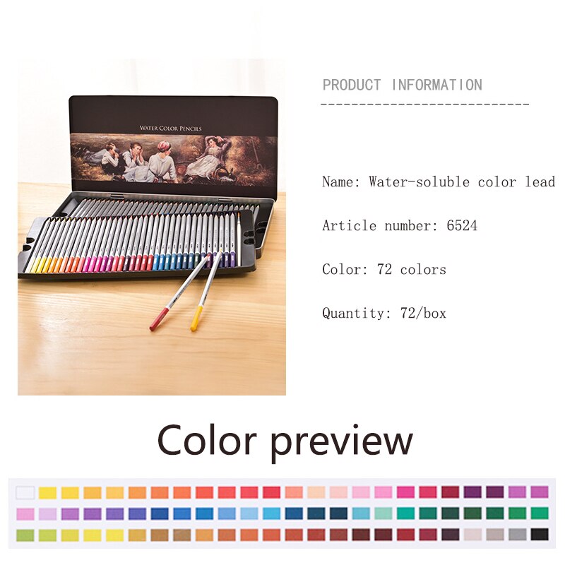 24/36/48/72 Colors Water-Soluble Color Pencil Colo... – Grandado