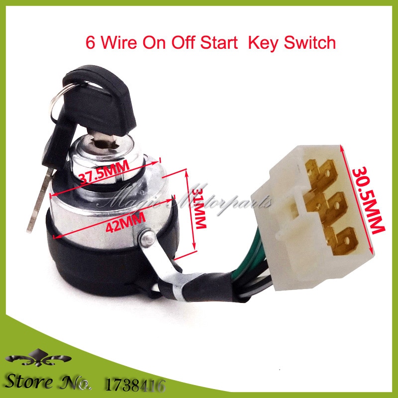 6 Wire On Off Start Ignition Key Switch For Chines... – Vicedeal