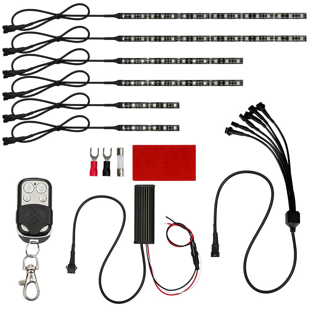 6 pcs Motorcycle LED Glow Light Kit RGB Neon Strip... – Grandado