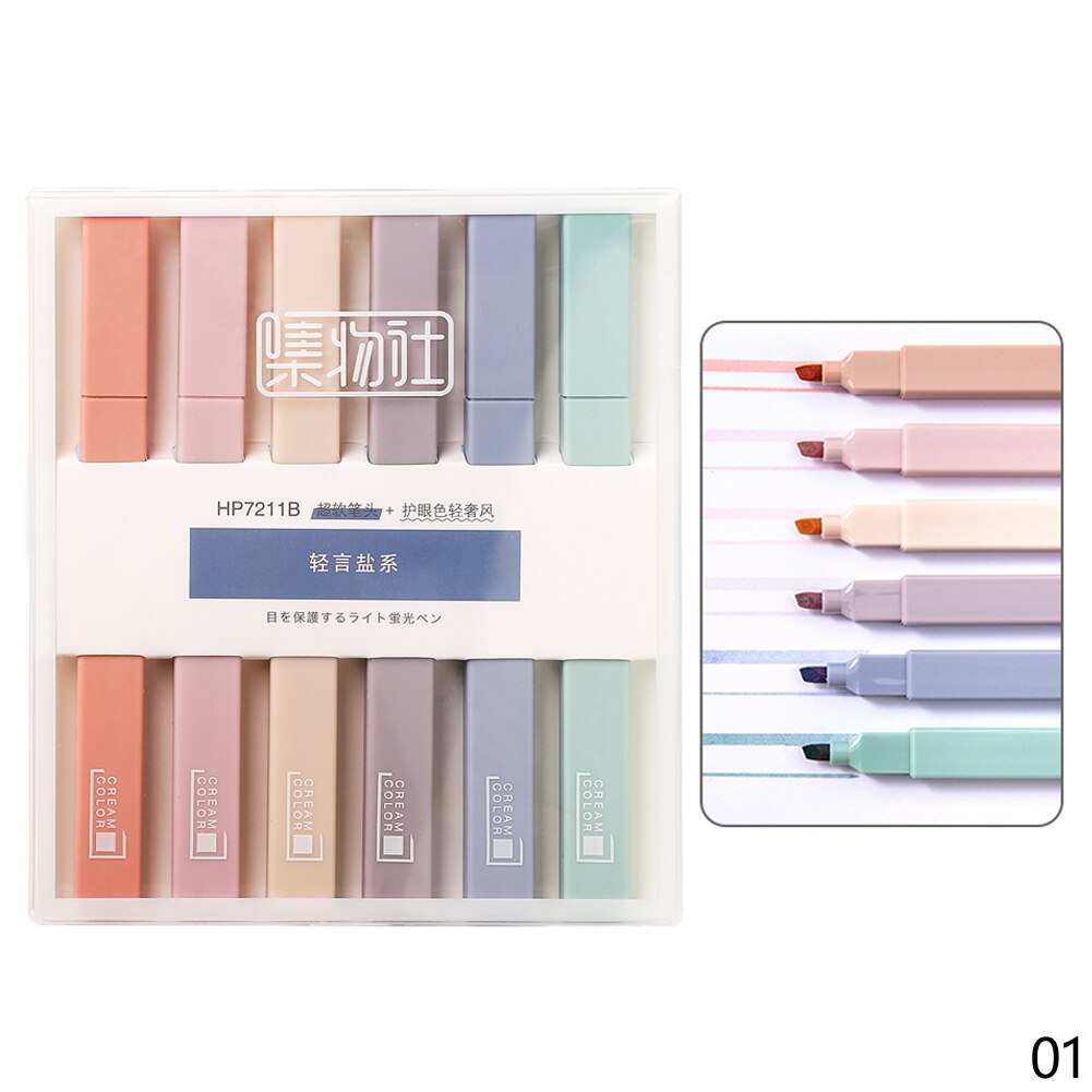 6 Teile/satz Weiche Spitze Marker Stifte Highlight... – Grandado