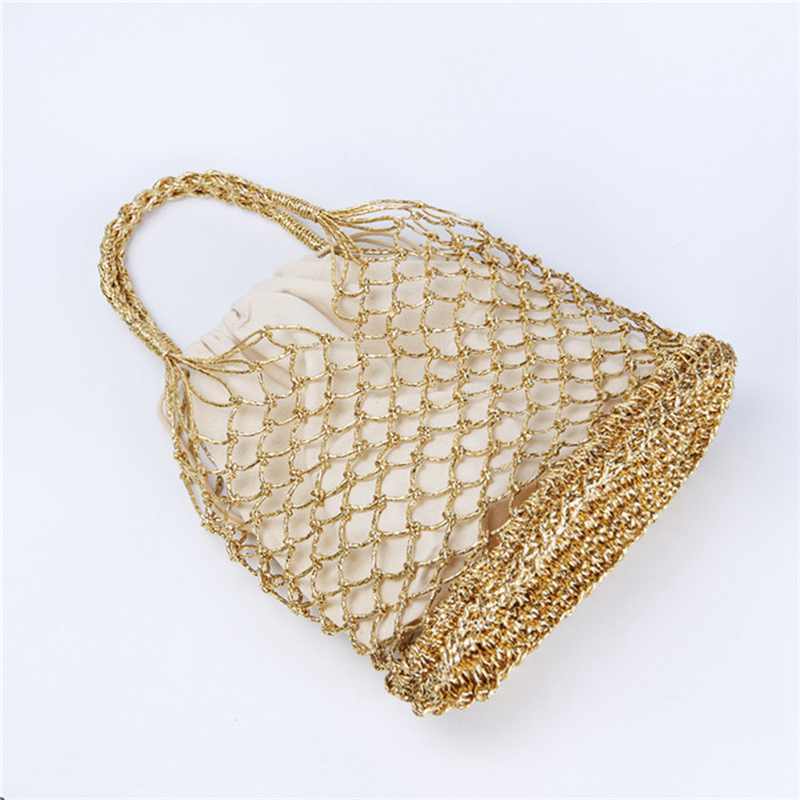 Bright Paper Ropes Hollow Woven Bag Straw Bag Fema... – Grandado