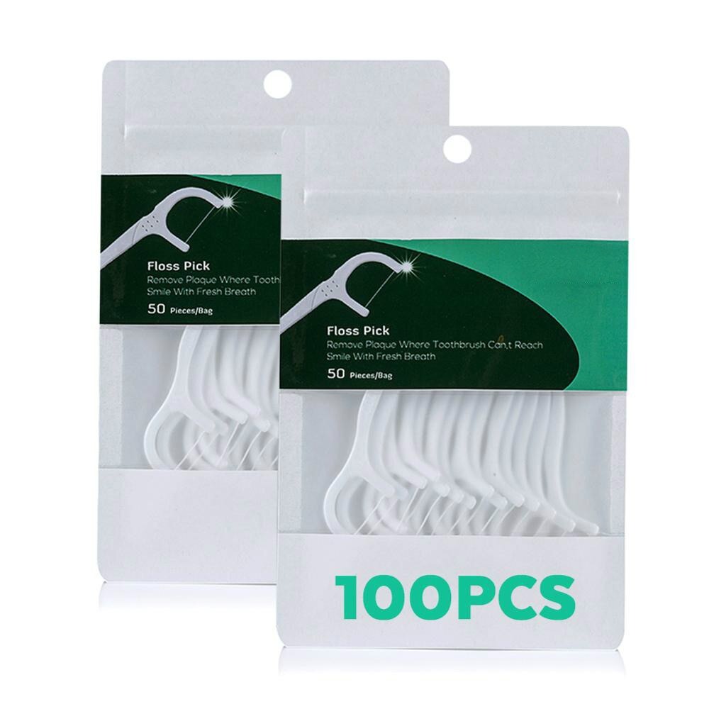 100 50Pcs Dental Floss Pick Toothpick Interdental ... – Grandado