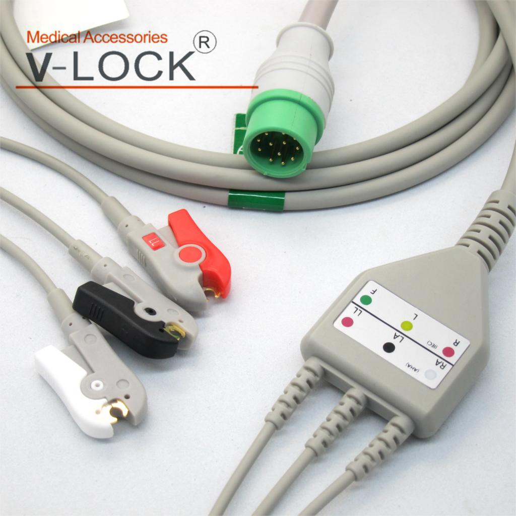 Een Stuk Ecg-kabel Met 3Leads, Clip Voor Comen C-S... – Grandado