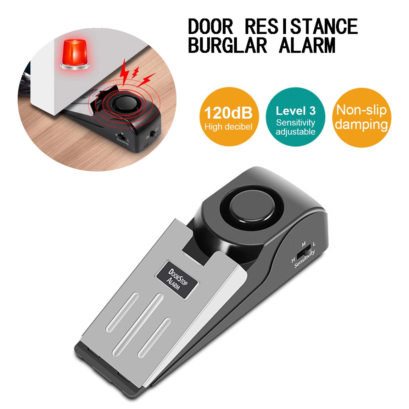 Wireless Door Stop Alarm Stainless Steel 3 Sensiti... – Vicedeal