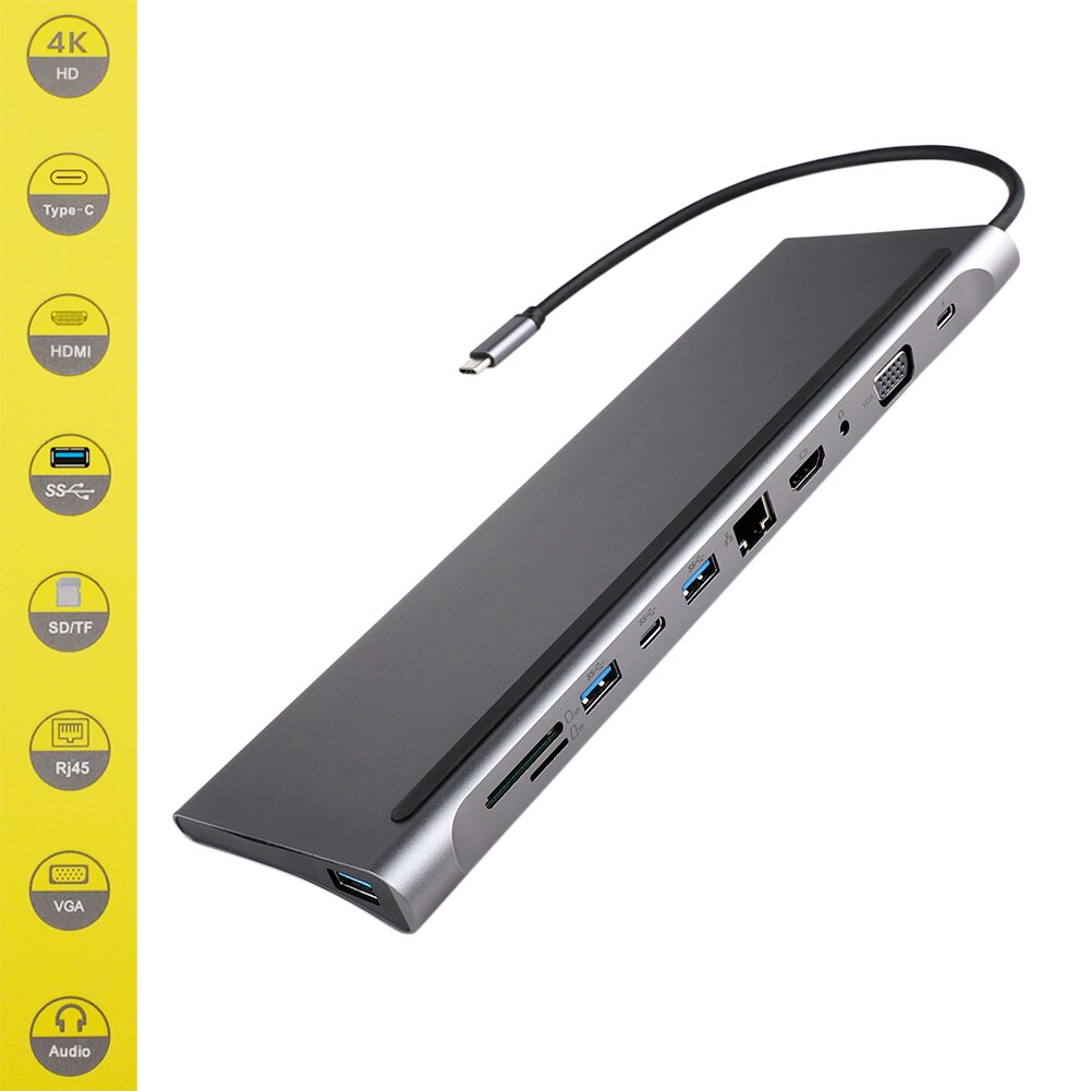 Usb Type C Hub 3.0 Usb Hdmi RJ45 Usb Hub Voor Macb... – Vicedeal