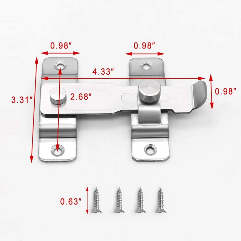 Home Security Gate Latch,4 Inch Heavy Duty Stainle... – Grandado