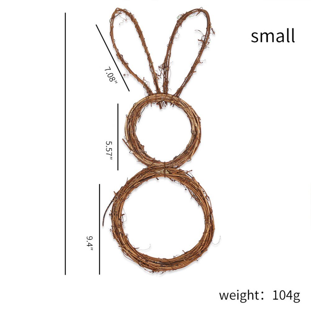DIY Natural Folded Rattan Wreath Easter Bunny Wrea... – Vicedeal