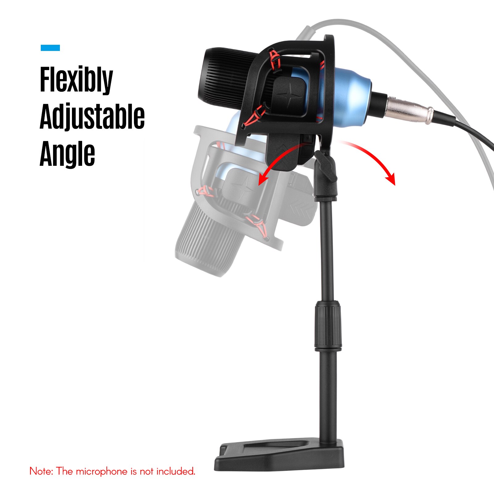 Height Adjustable Microphone Table Stand with Shoc... – Grandado