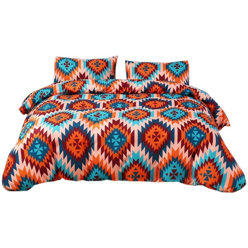 3-Piece Colorful Geometric Square Pattern Bedding ... – Vicedeal
