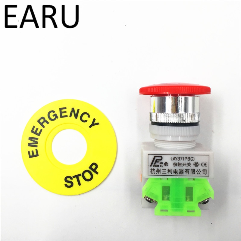 Red Mushroom Cap 1NO 1NC DPST Emergency Stop Push ... – Grandado