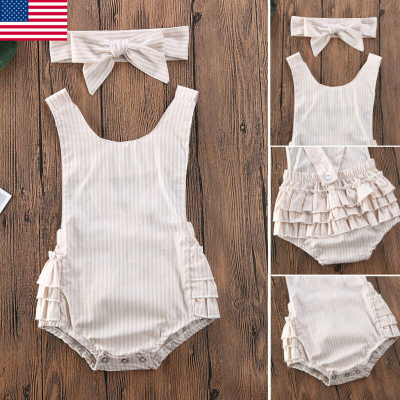 Pudcoco US Stock Newborn Baby Girl Ruffle Floral R... – Grandado