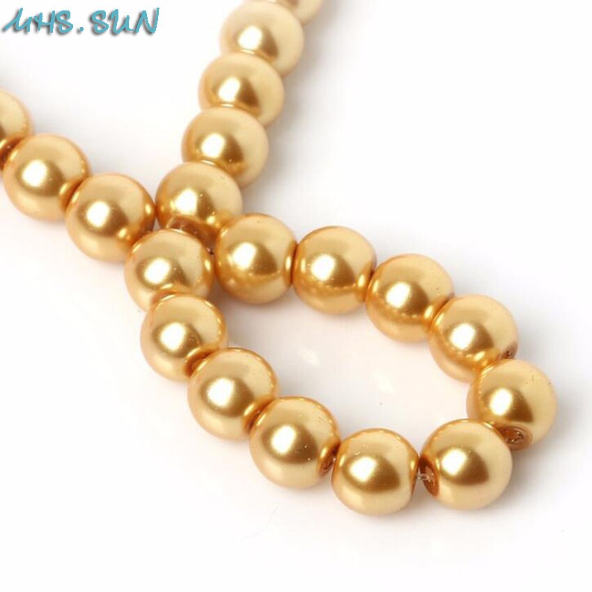 MHS.SUN 3MM-16MM Gold Yellow Round Glass Spacer Pe... – Grandado