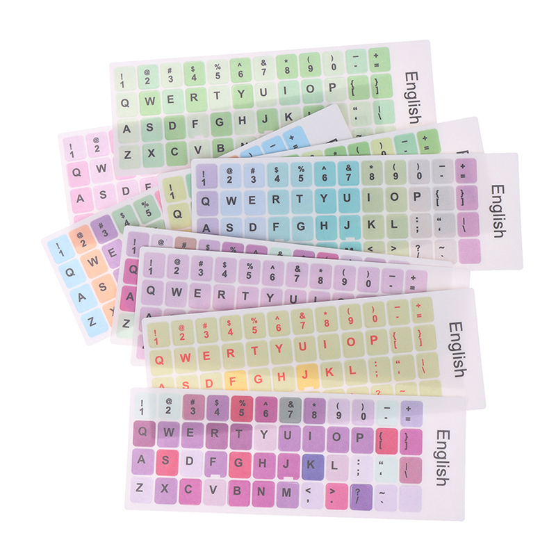 English Keyboard Sticker Makaron Color Keycap Key ... – Vicedeal