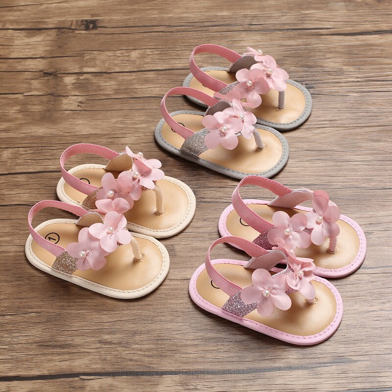 Summer 0-1-year-old Baby Sandals Flower Sequins So... – Grandado