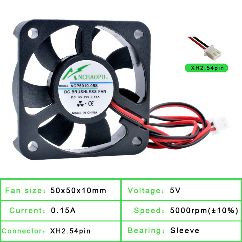 ACP5010 5Cm 50Mm Fan 50X50X10Mm DC5V 12V 24V 2pin ... – Grandado