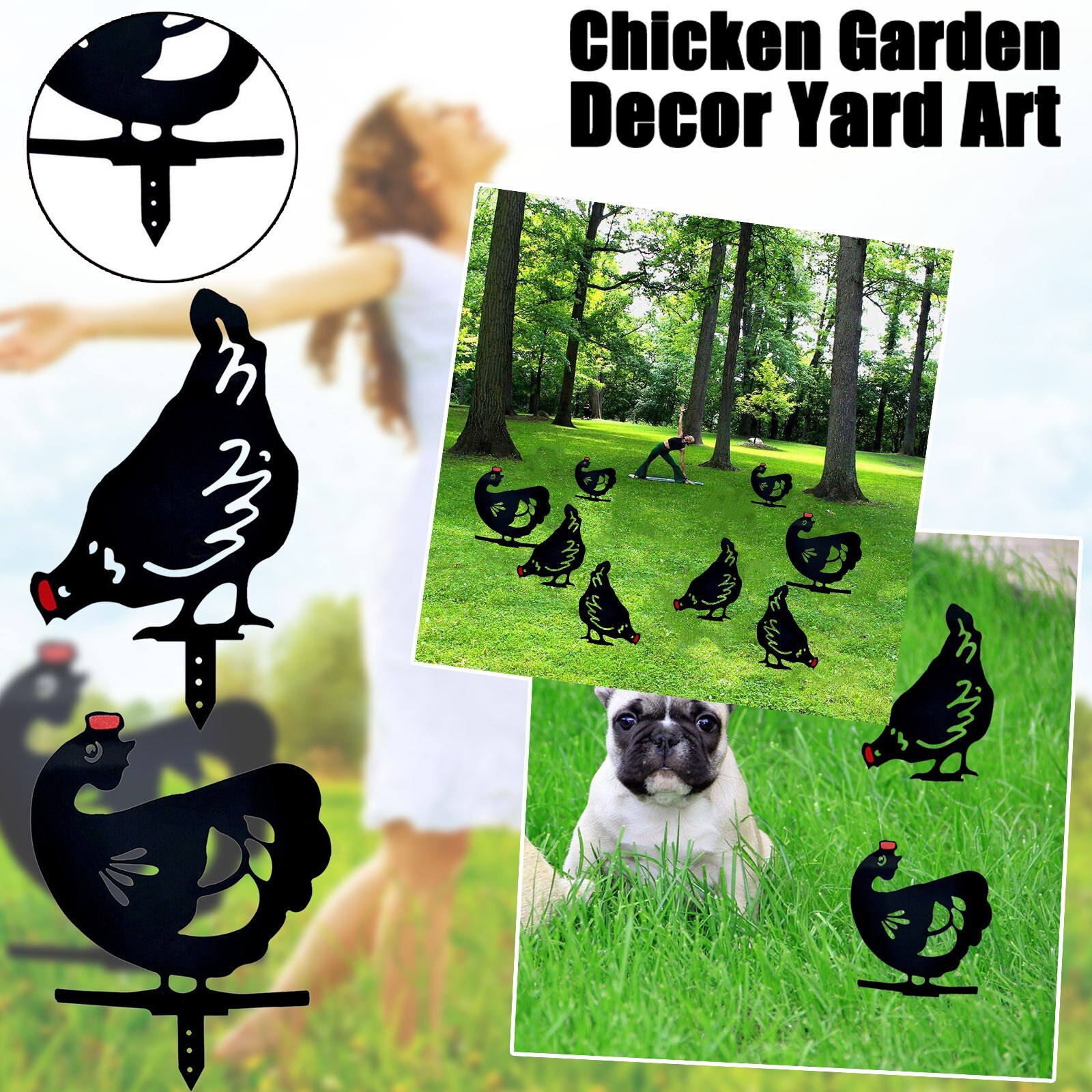25# Chicken Duck Yard Art Gardening Ornaments Outd... – Grandado