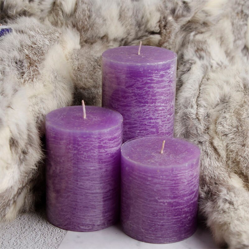 Pillar Romantic Candles Aromatherapy Handmade Purp... – Grandado