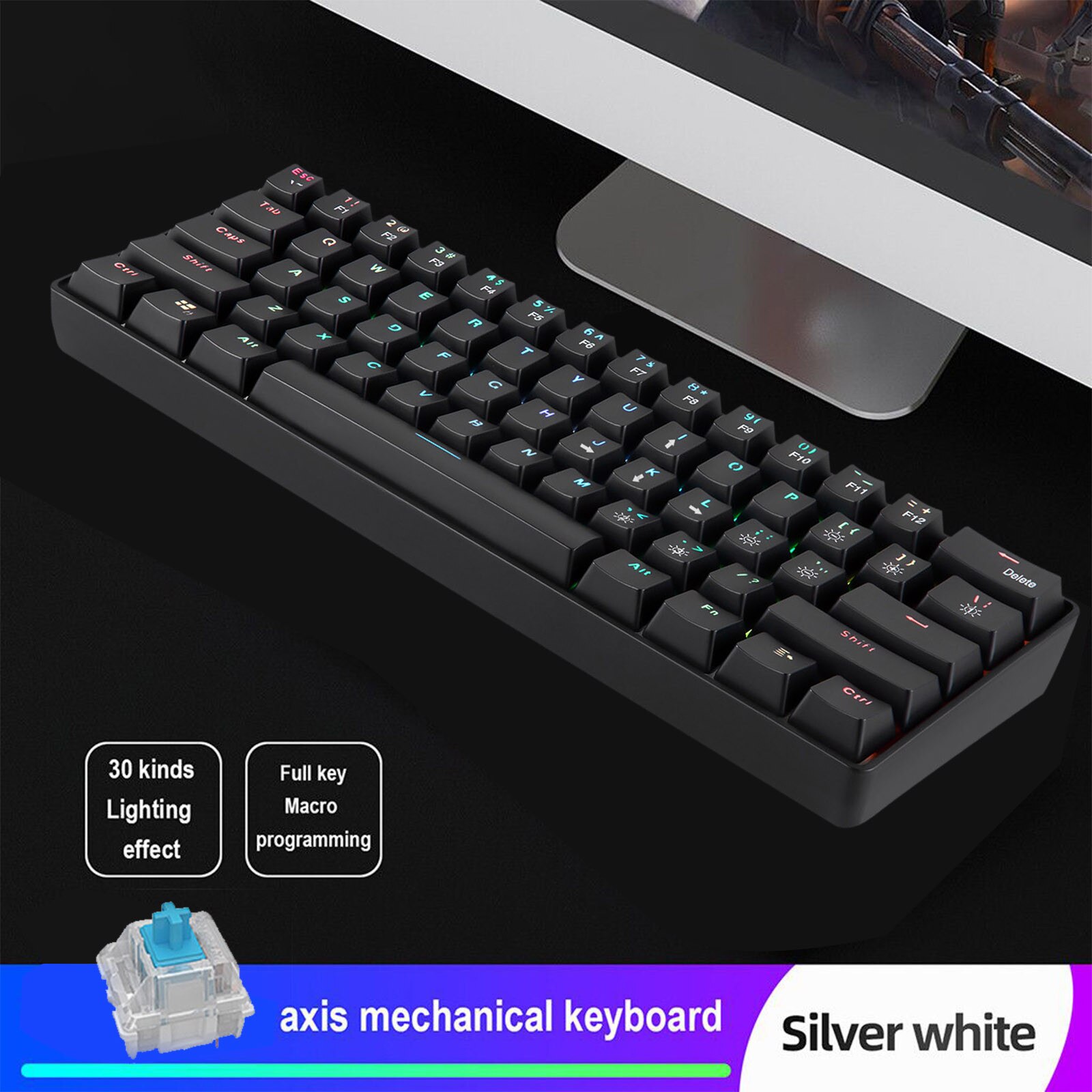 2.4G Wireless Gaming Keyboard Mechanical Feeling B... – Grandado
