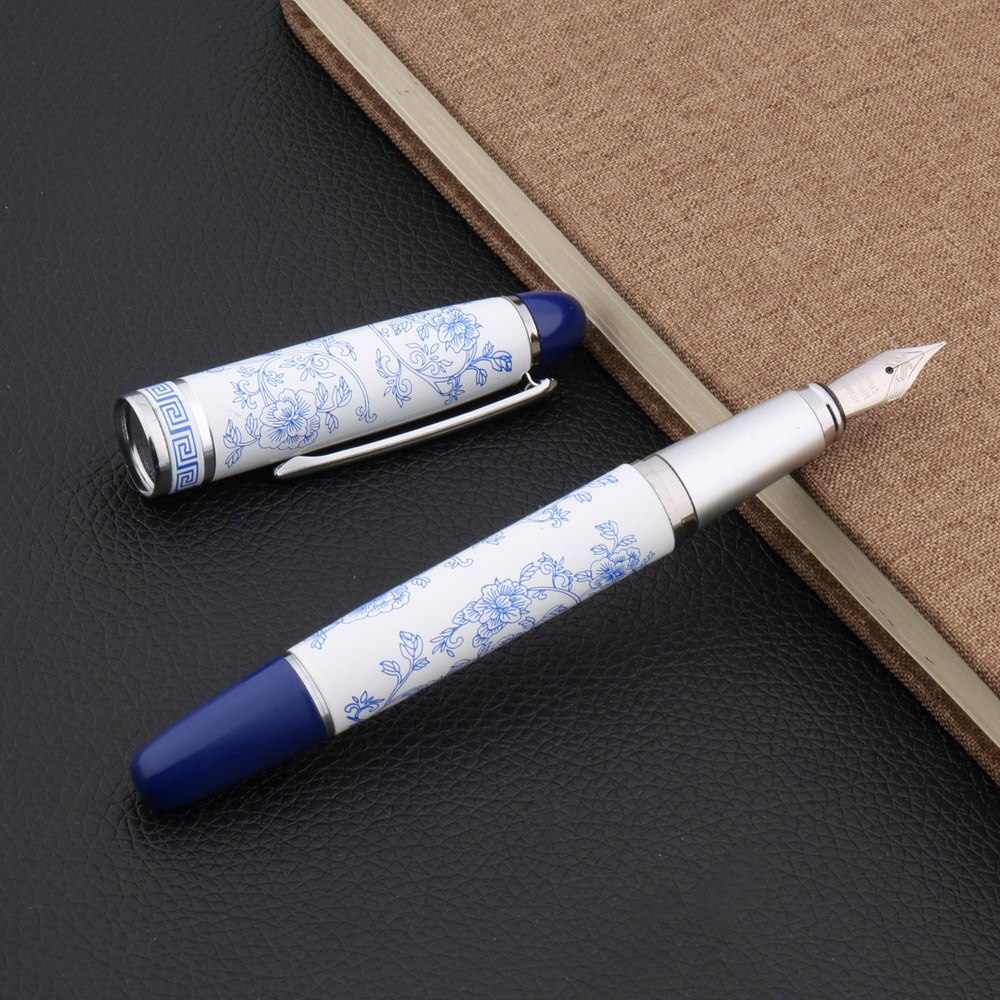 Stylo à encre de luxe de , bleu et blanc argent, f... – Grandado