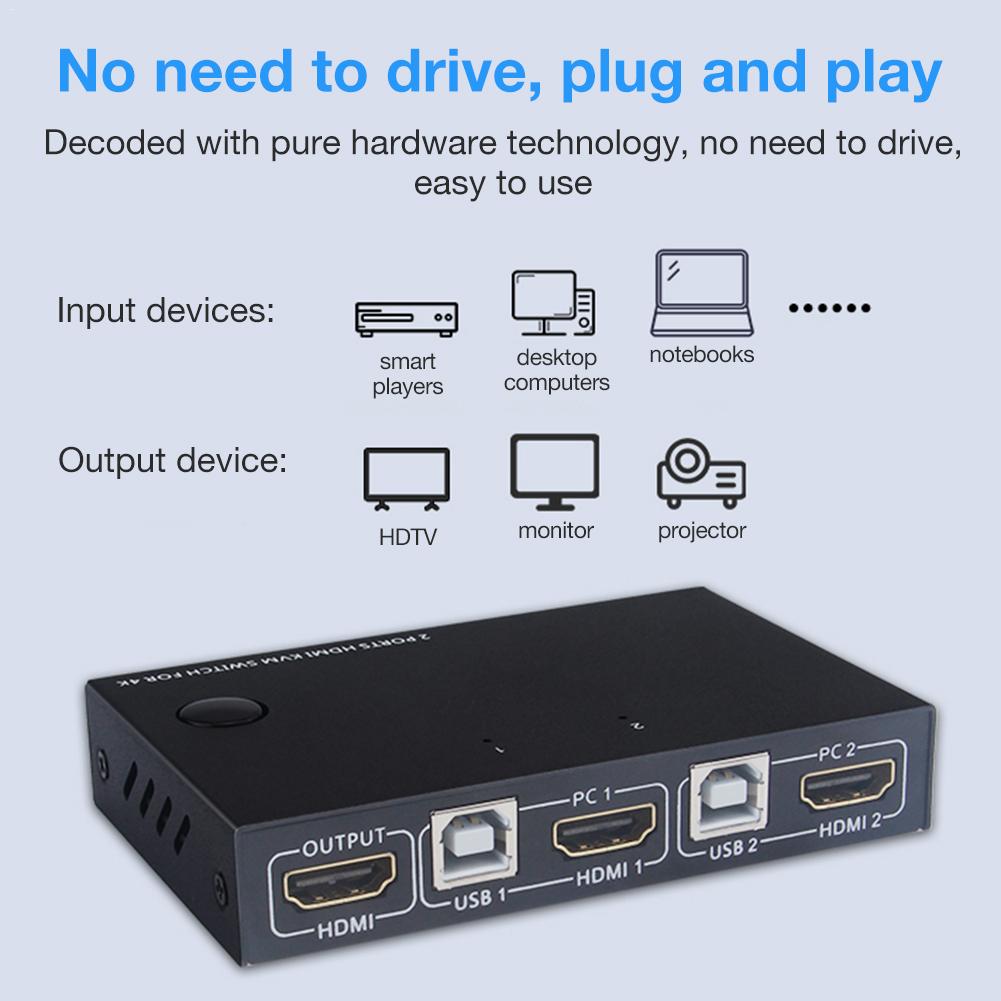 Kvm Hdmi Switch Usb Switch Hub 4K Hdmi Switcher Bo... – Vicedeal