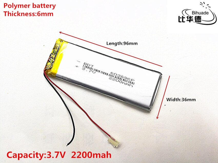 1 stk/parti god qulity 3.7v,2200 mah ,603696 polym... – Vicedeal