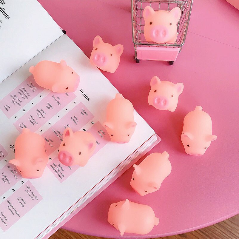 10pcs Mini Pink Pigs Toy Cute Vinyl Squeeze Sound ... – Grandado