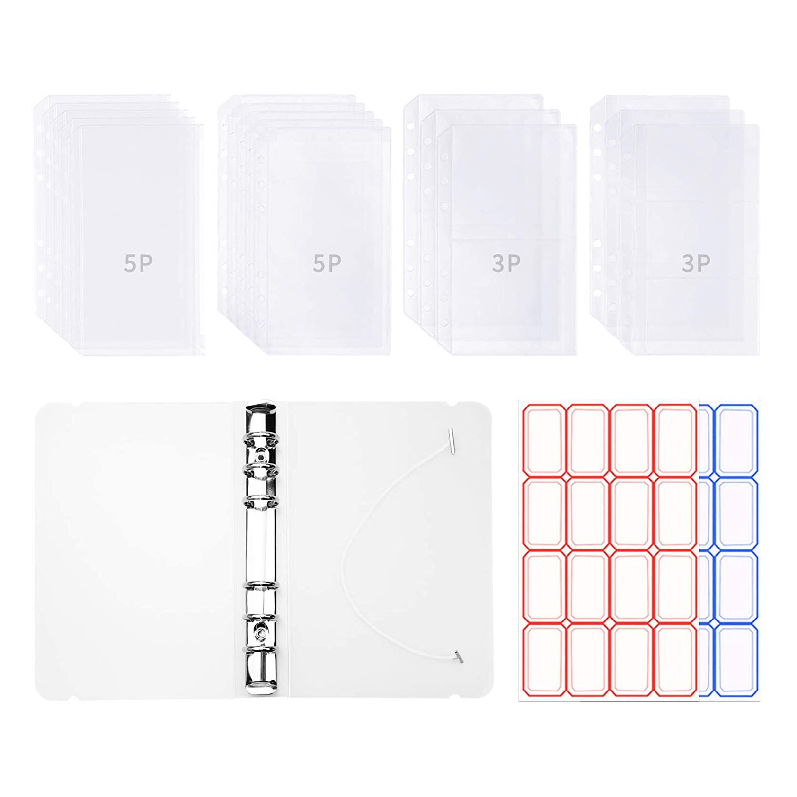 16 Pcs Binder Pockets with A6 Notebook Binder Cove... – Grandado