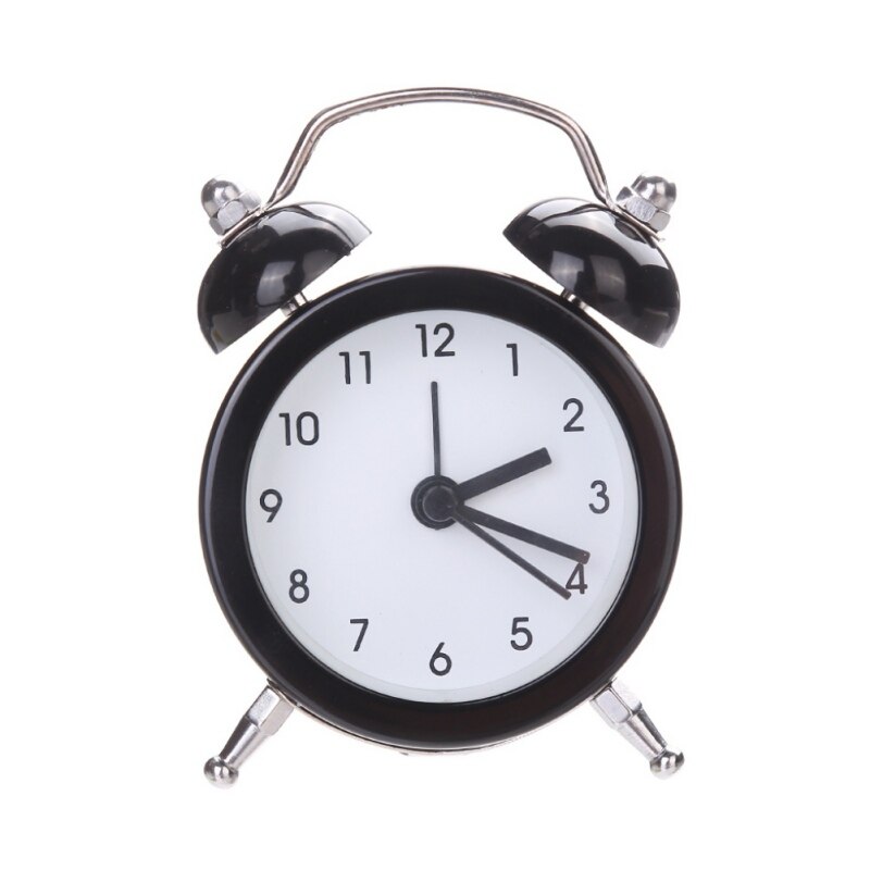 Small Bed Alarm Clock Twin Bell Silent Alloy Stain... – Grandado