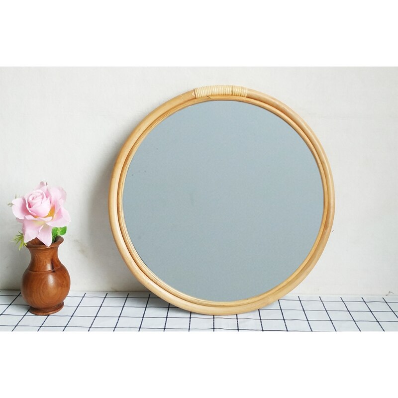 1 Pc Rattan Circle Wall Mirror 16 Inch Round Dress... – Grandado