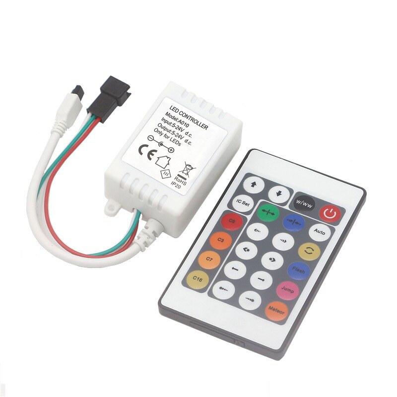 DC5V-24V 24 Key Ir Remote Pixel Controller WS2812B... – Grandado