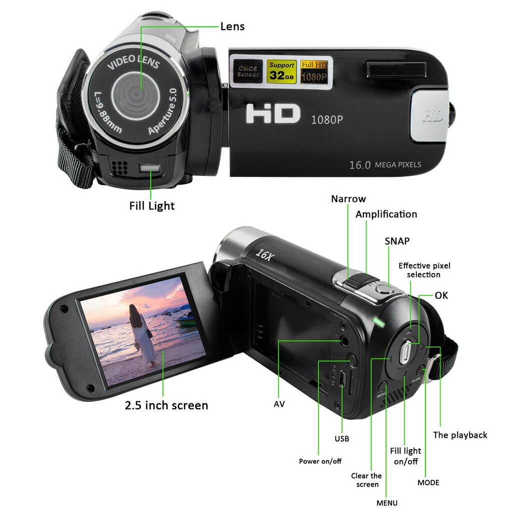 Video Camera Camcorder Vlogging Camera Full HD 108... – Vicedeal