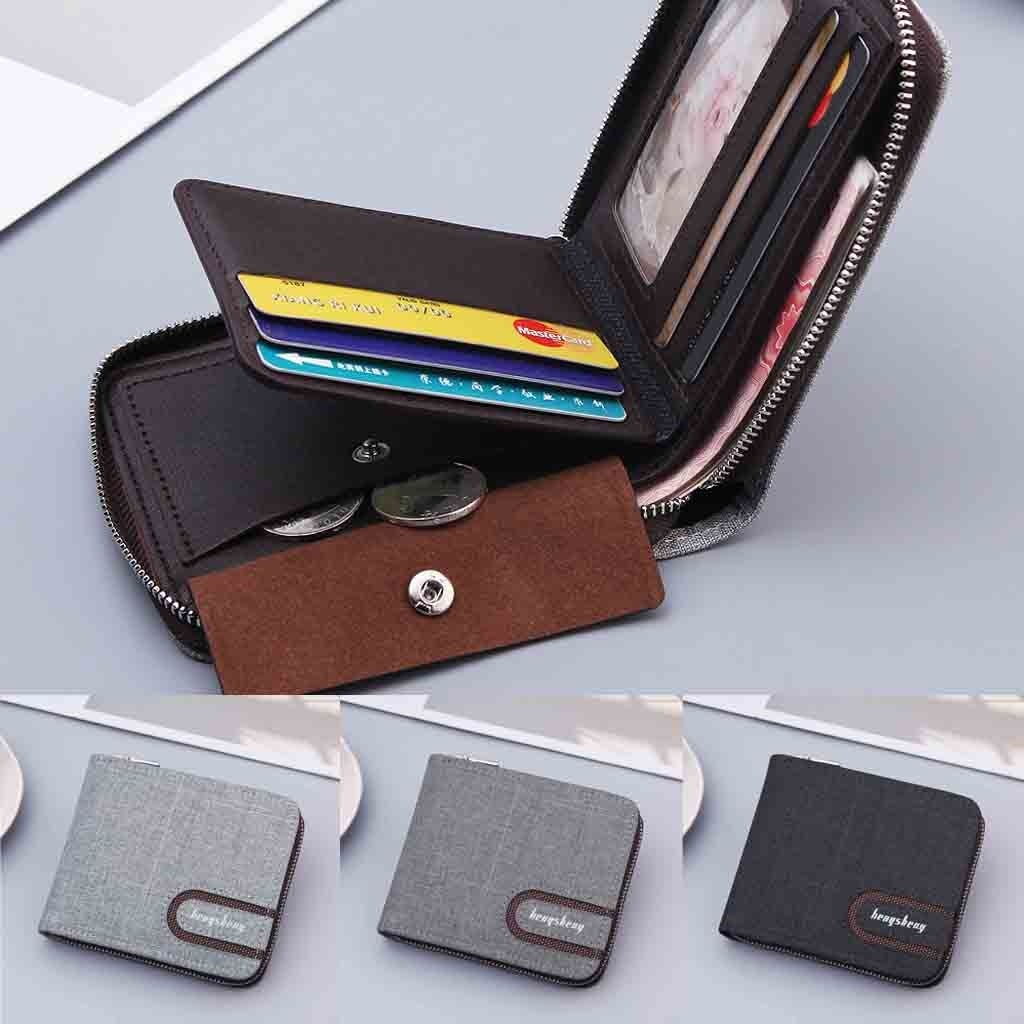 Men's Short purse Wallet Zip Wallet Canvas Small W... – Vicedeal